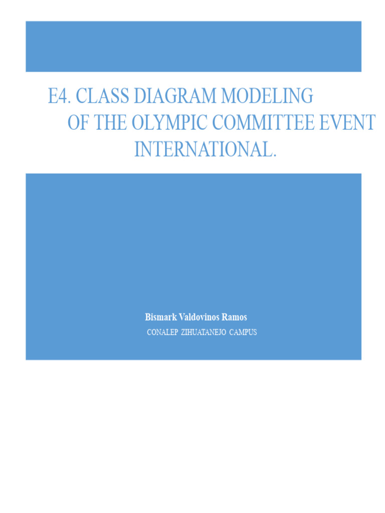 Exercise 4 Modeling The Class Diagram of The International Olympic ...