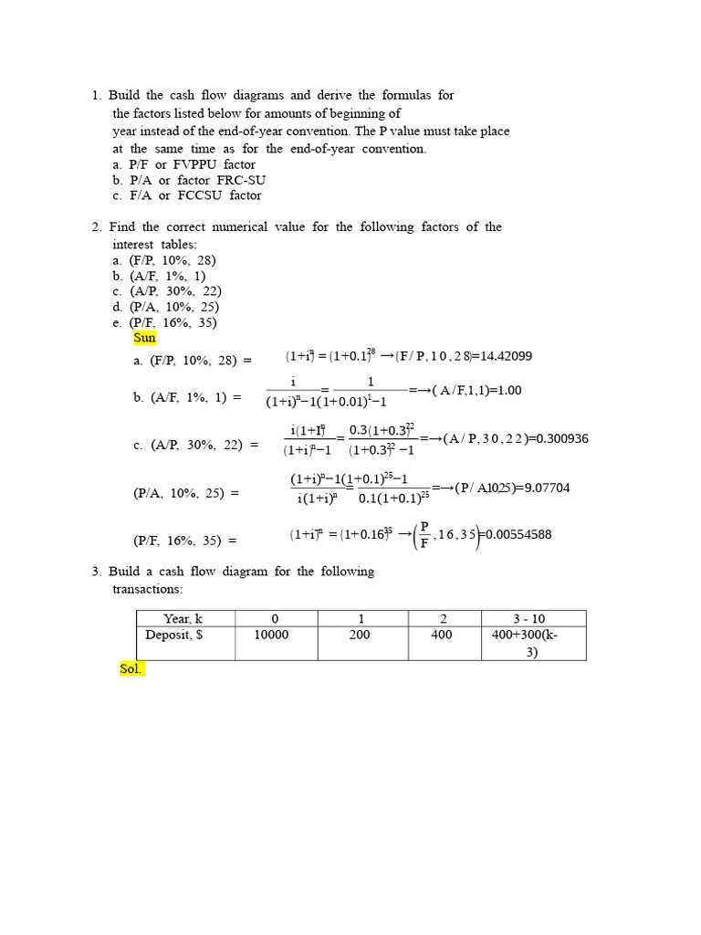 Economic Engineering Exercises | PDF | Interest | Present Value