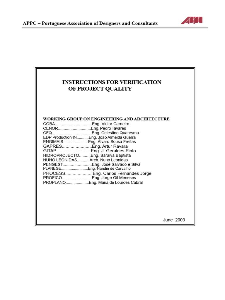 ODSI - 264 - Instructions Quality Verification Projects - APPC | PDF ...