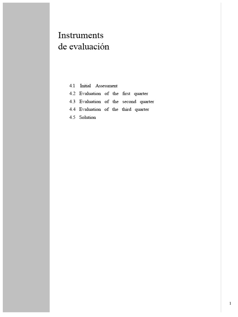 Initial and Term Evaluation Spanish Language and Literature 1 by - T ...