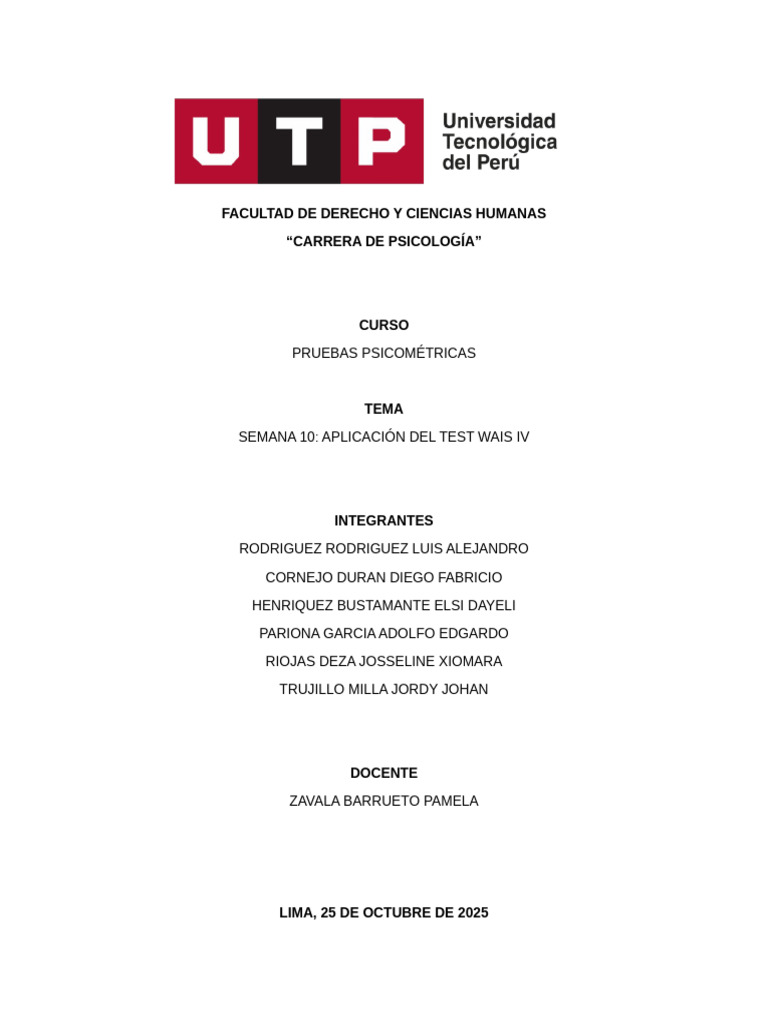 Informe Del Test Wais Iv Valeria | PDF | Escala de inteligencia para ...