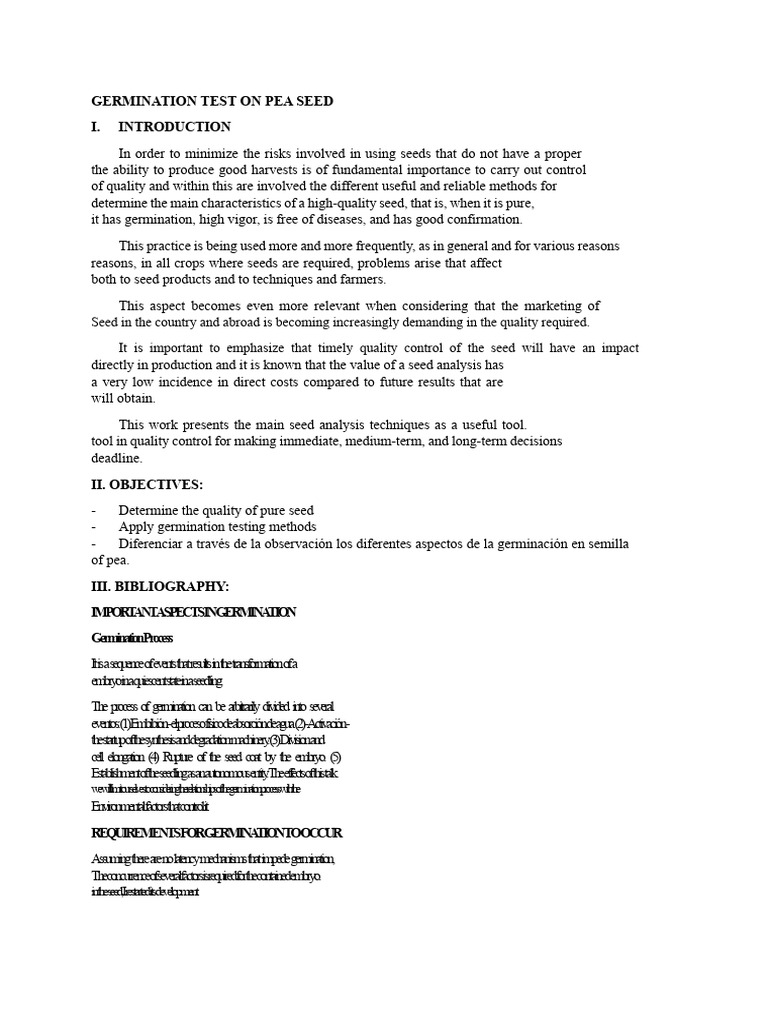 Pea Seed Germination Testing Guide | PDF | Seed | Germination