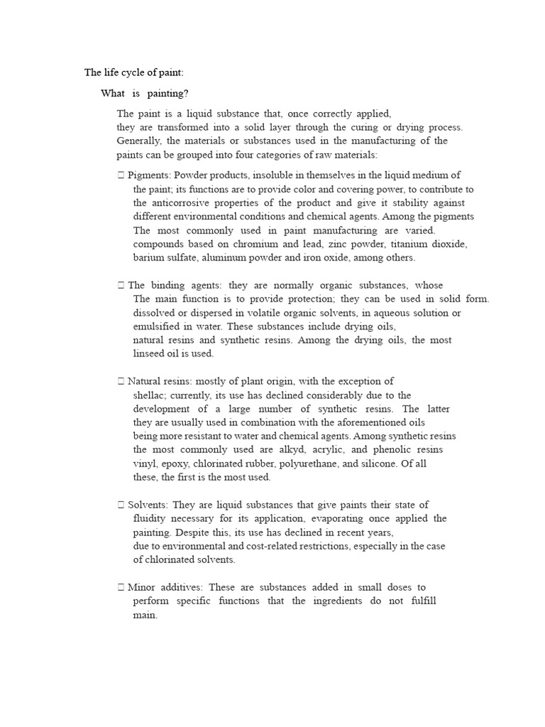 The Life Cycle of Paint | PDF | Paint | Materials