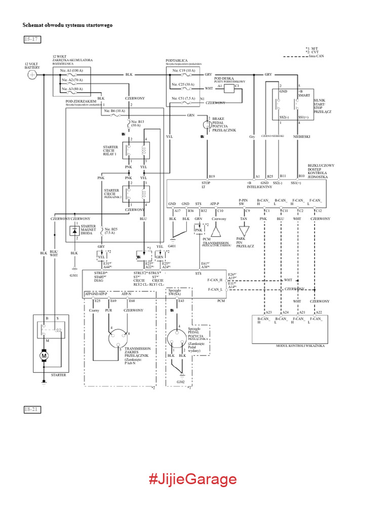 Schemat Obwodu Systemu Uruchamiania Jazz GK5, Oddzielny Typ MICU Z ...