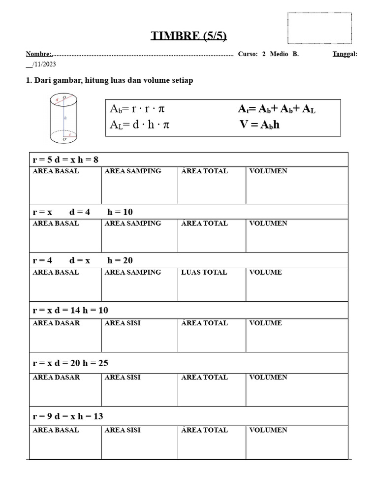 Luas dan Volume Bentuk Geometri | PDF