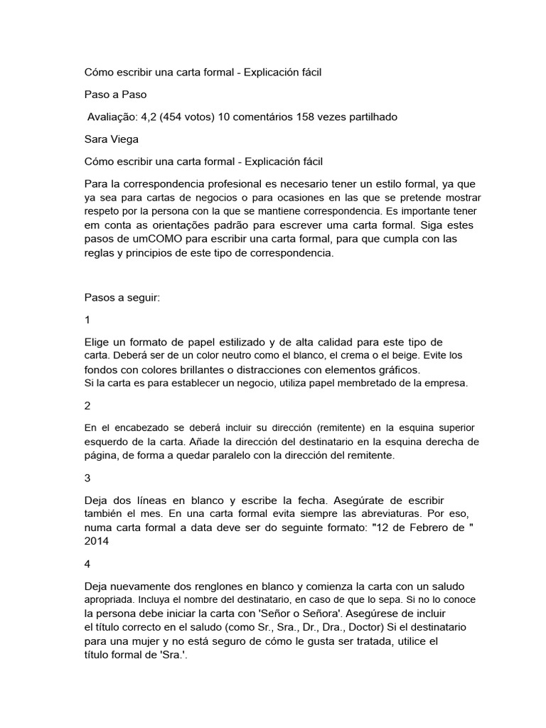 Cómo Escribir Una Carta | PDF