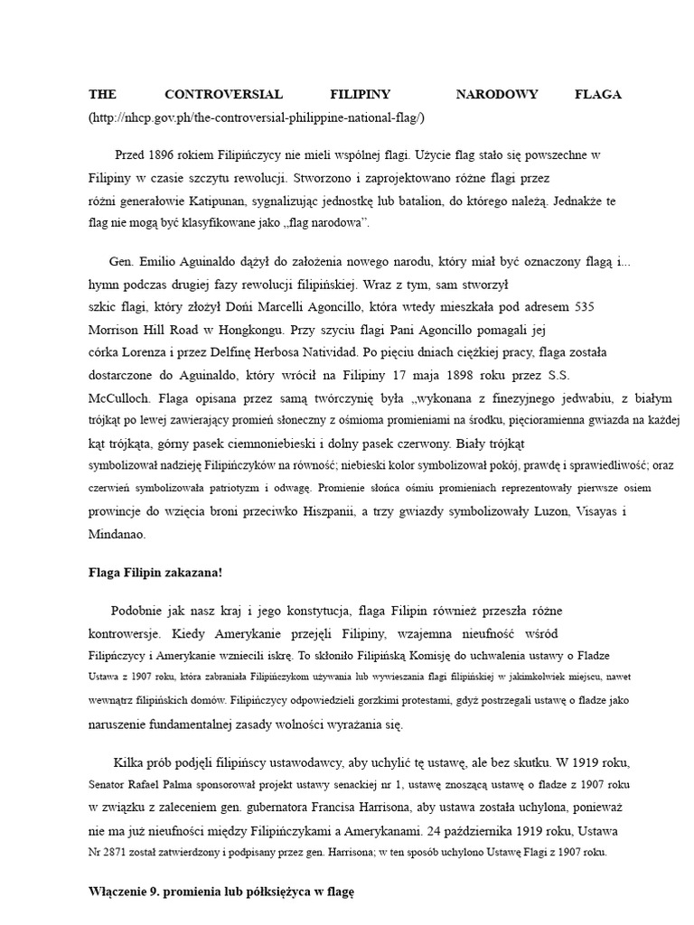 Kontrowersyjna Flaga Narodowa Filipin | PDF
