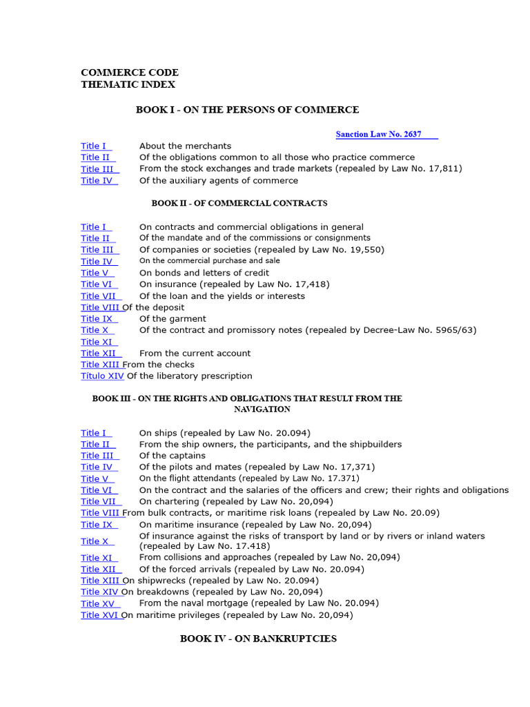 Commercial Code Index | PDF | Bankruptcy | Business Law