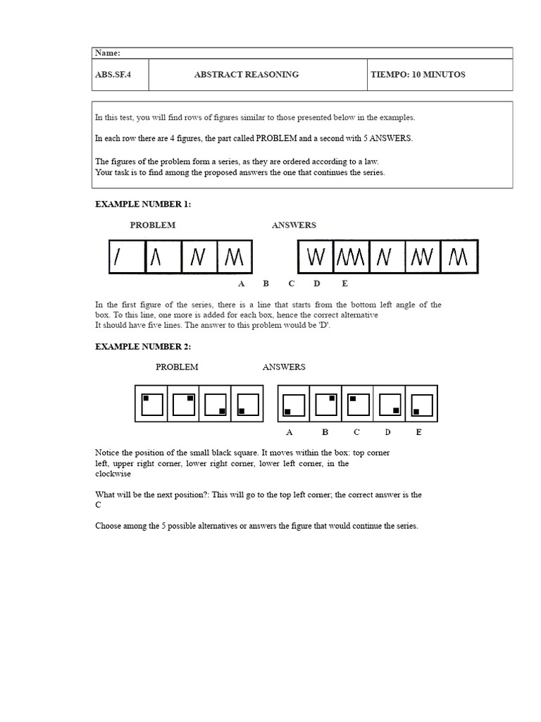 Abstract Reasoning Test | PDF