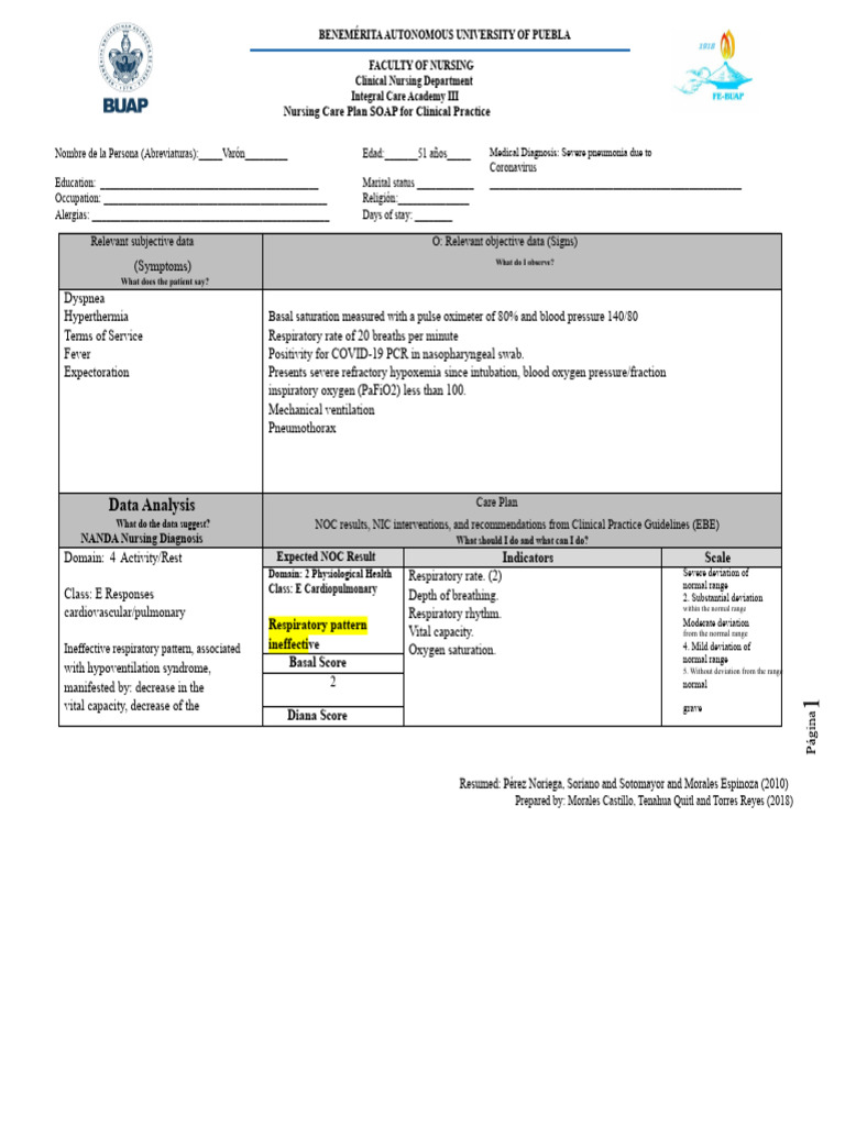 SOAP Format For Pulmonary Case | PDF | Breathing | Respiratory System