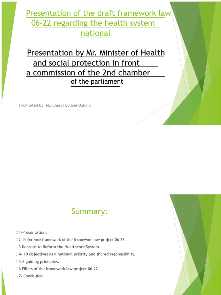 Draft Law 06-22: Healthcare Reform Framework | PDF | Governance ...