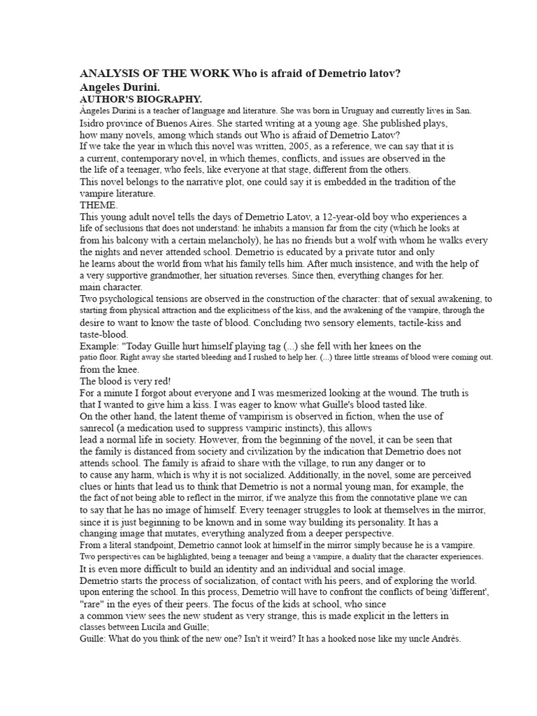 Who Is Afraid of Demetrio Latov? | PDF | Count Dracula