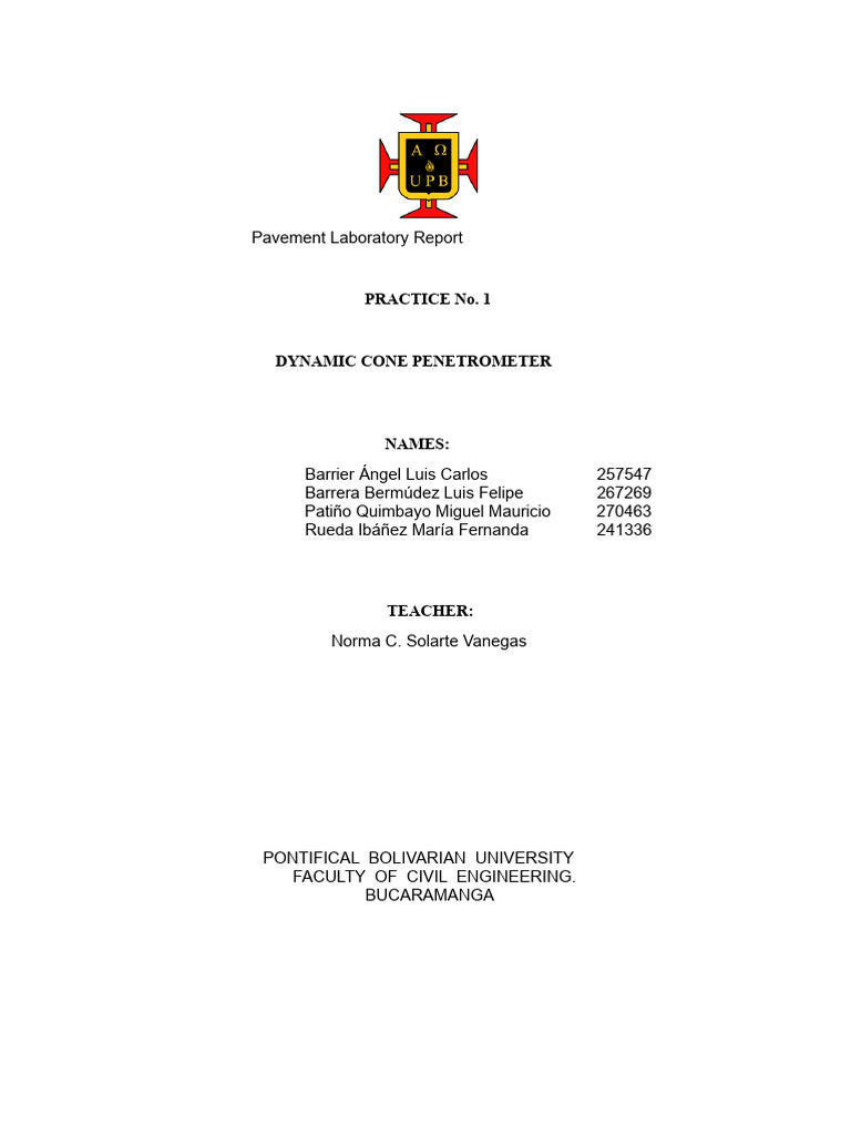 Dynamic Cone Penetrometer Lab Report | PDF | Soil | Materials
