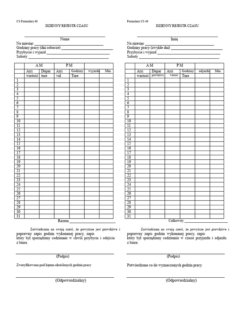 CS Form 48 (DTR) | PDF