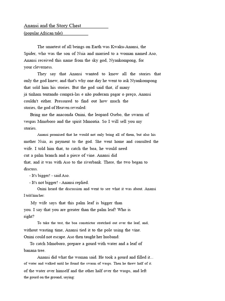 African Tales - Anansi | PDF | Anansi