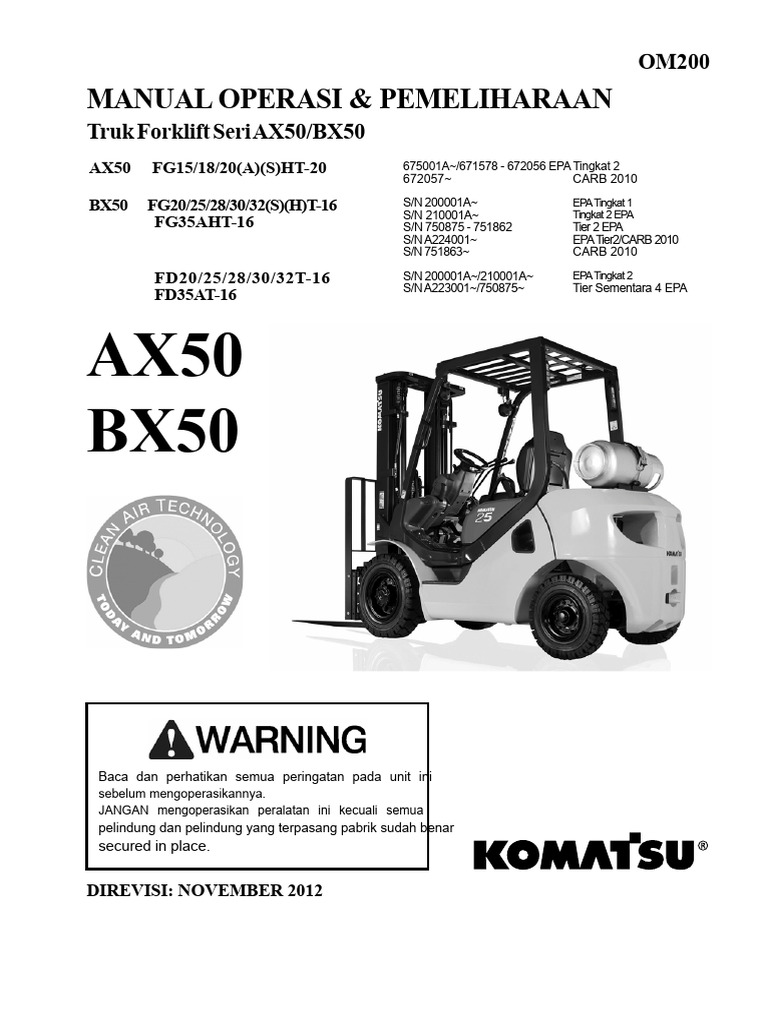AX50 BX50: Manual Operasi & Pemeliharaan | PDF