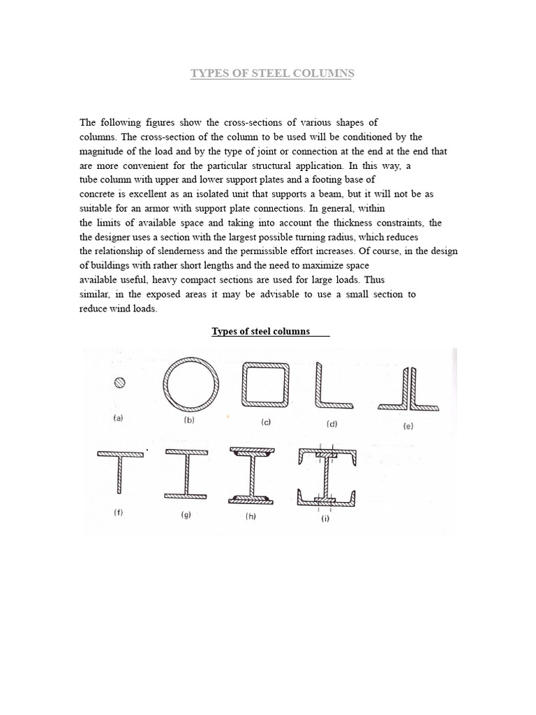 Types of Columns and The Width-Thickness Relationship | PDF | Column ...
