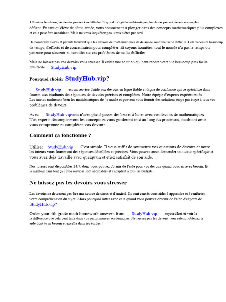 Aide aux devoirs de mathématiques 4e année | PDF | Mathématiques ...