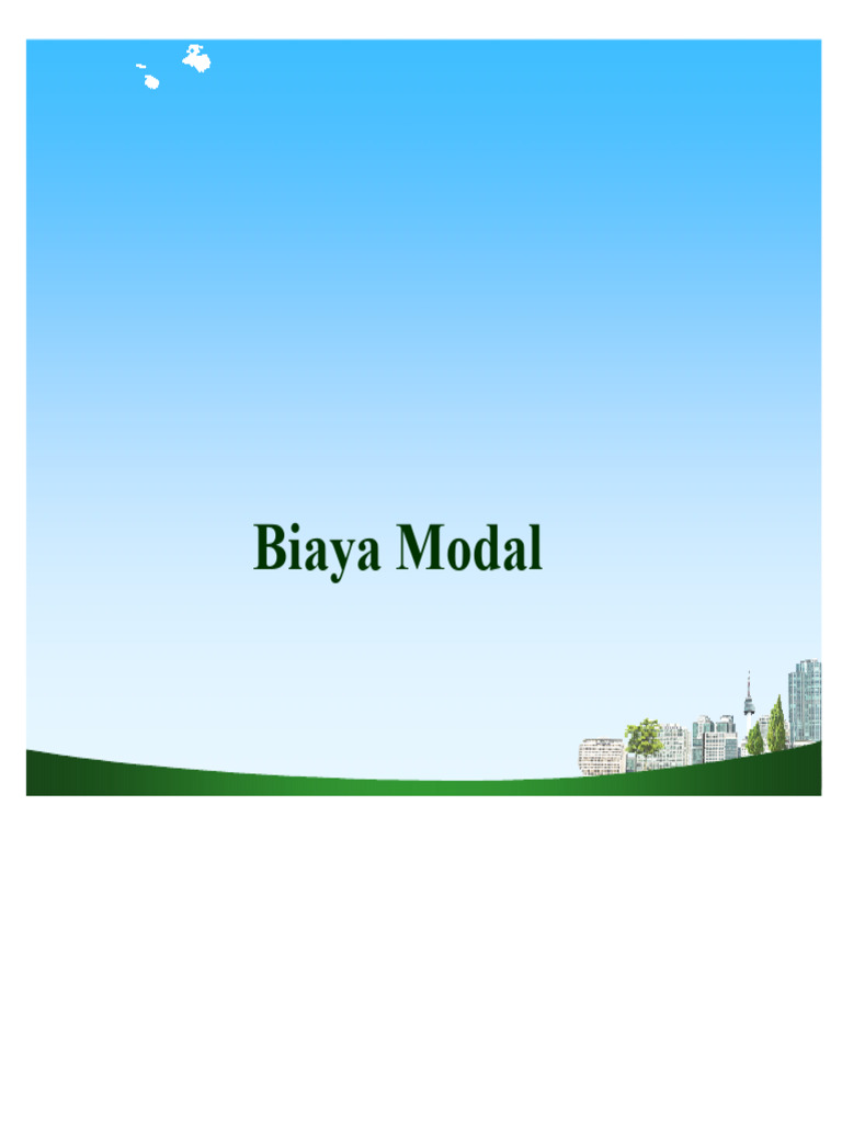 Memahami Biaya Modal dan WACC | PDF