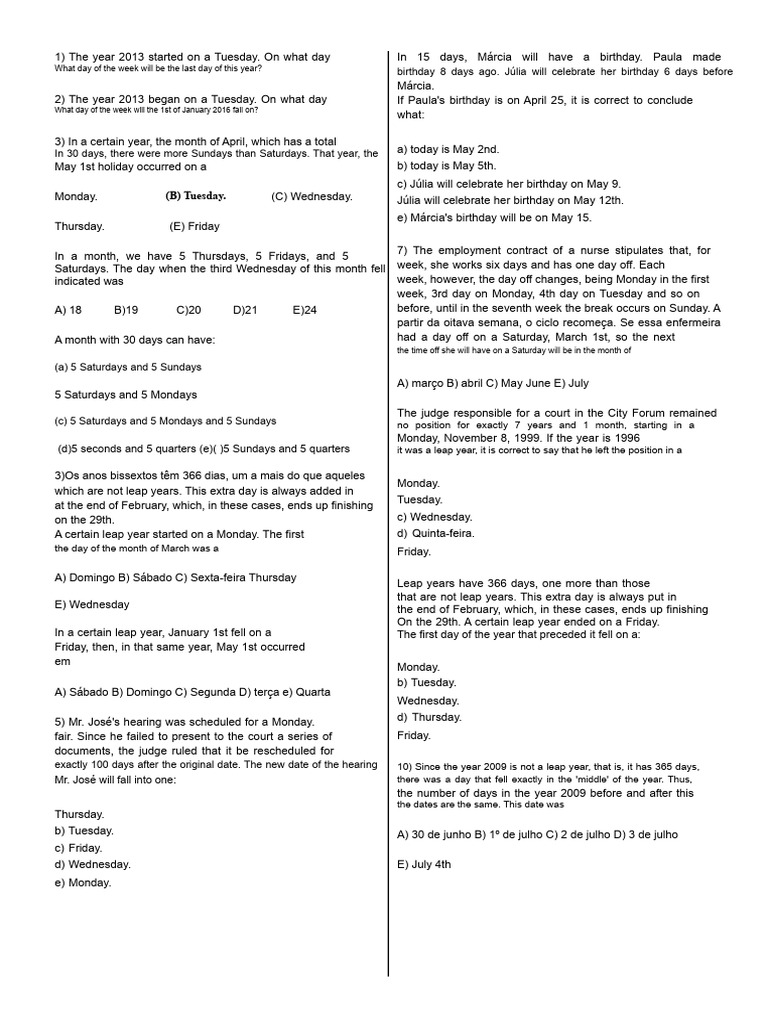 Exercise Calendar | PDF