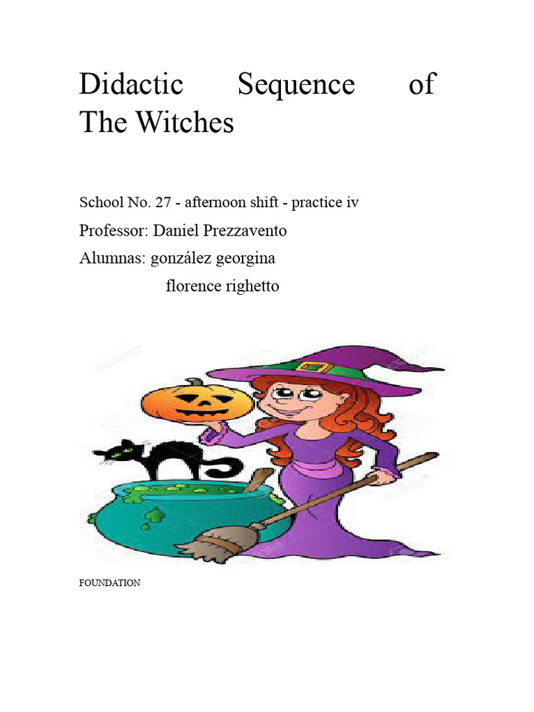 Didactic Sequence for Teaching "The Witches" | PDF | Reading ...