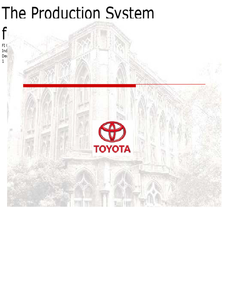 The Toyota Production System | PDF | Lean Manufacturing | Business Process