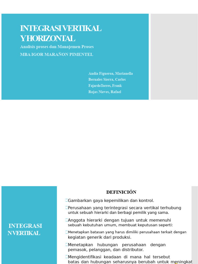 Strategi Integrasi Vertikal dan Horizontal | PDF
