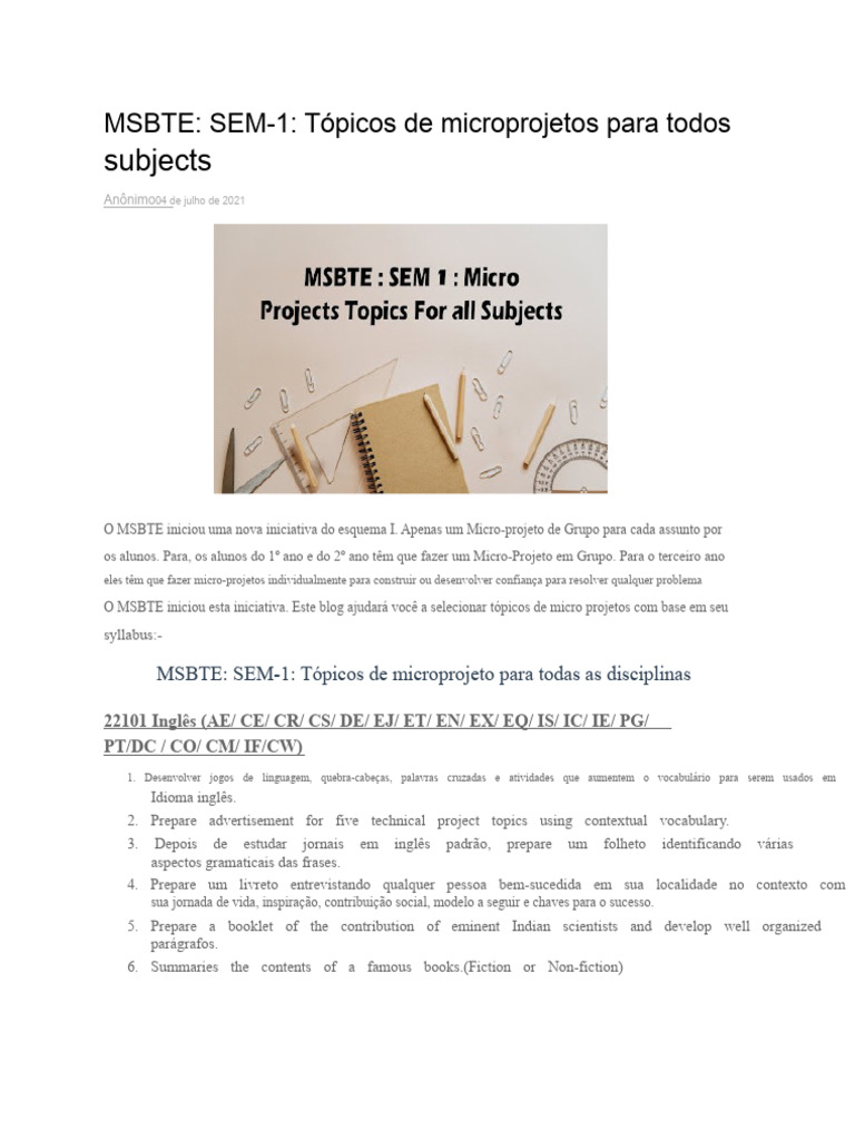 Projeto Micro em Inglês 22101 | PDF | Publicidade | Celulares