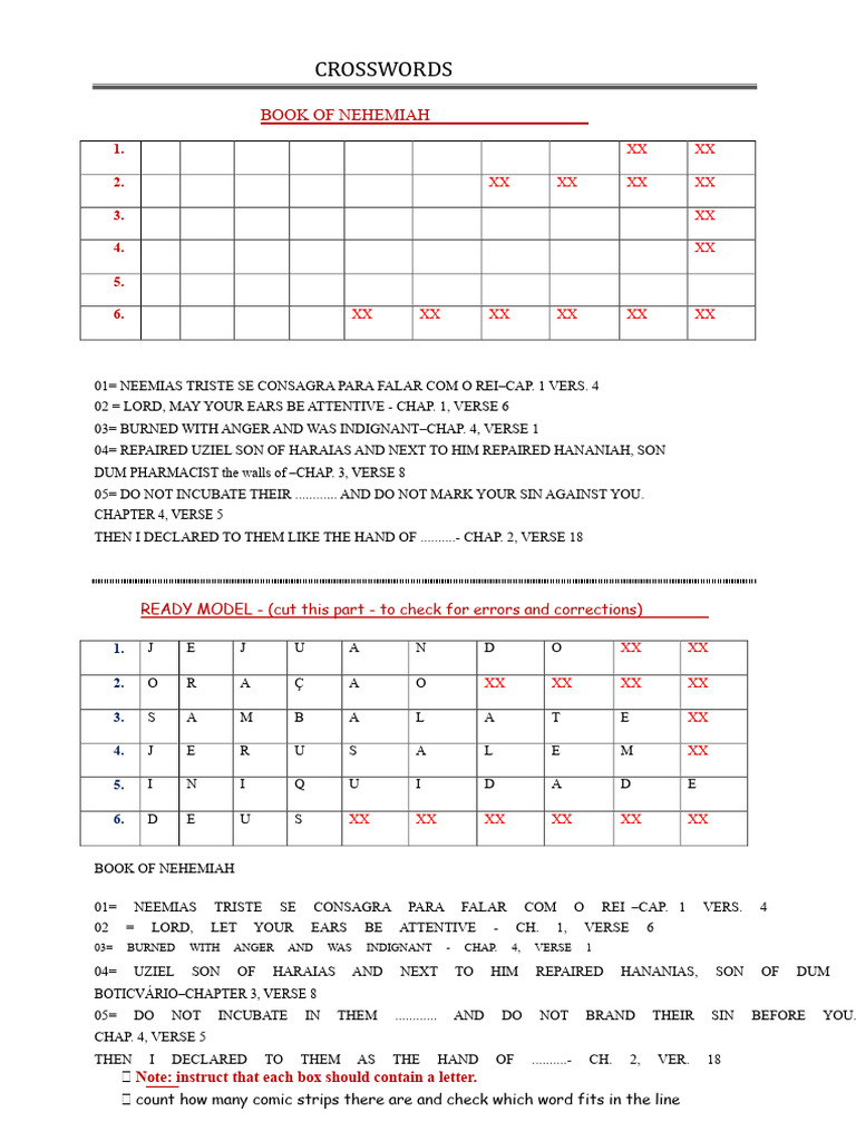 Crosswords from the Book of Nehemiah | PDF | Crossword