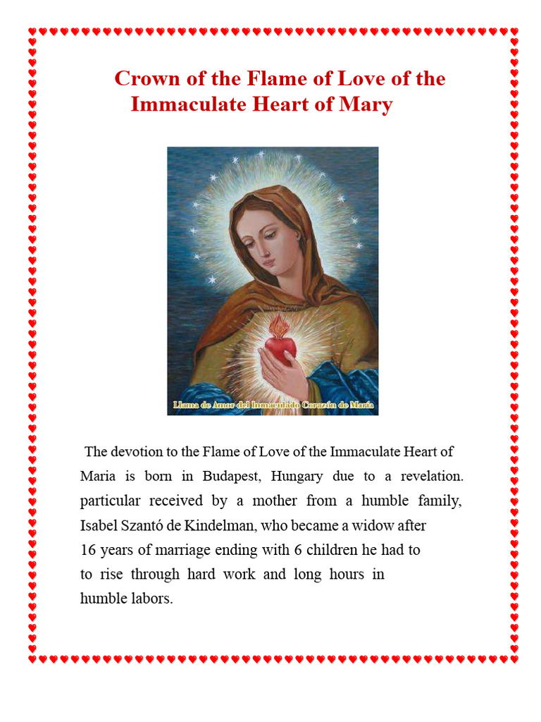 Crown of The Flame of Love of The Immaculate Heart of Mary | PDF ...