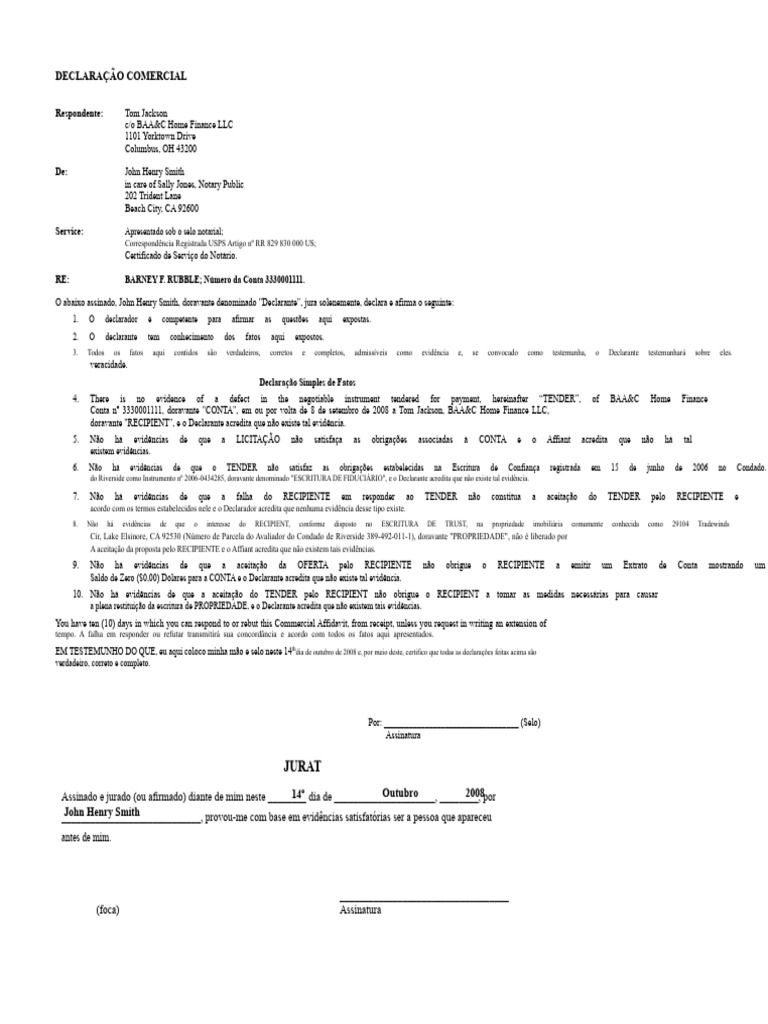 Alegação Comercial AP 301 | PDF