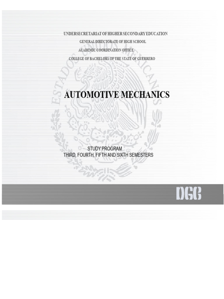 Automotive Mechanics Study Program Overview | PDF | Evaluation ...