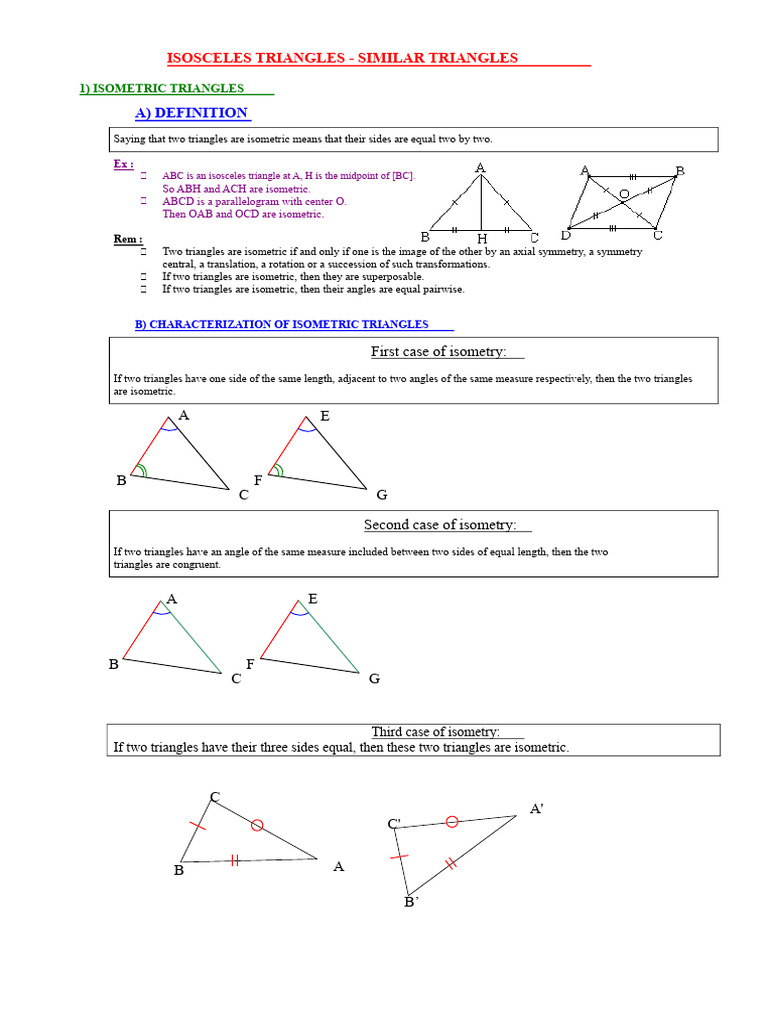 Courses and Exercises 2018 Isometric Similar Triangles | PDF | Triangle ...