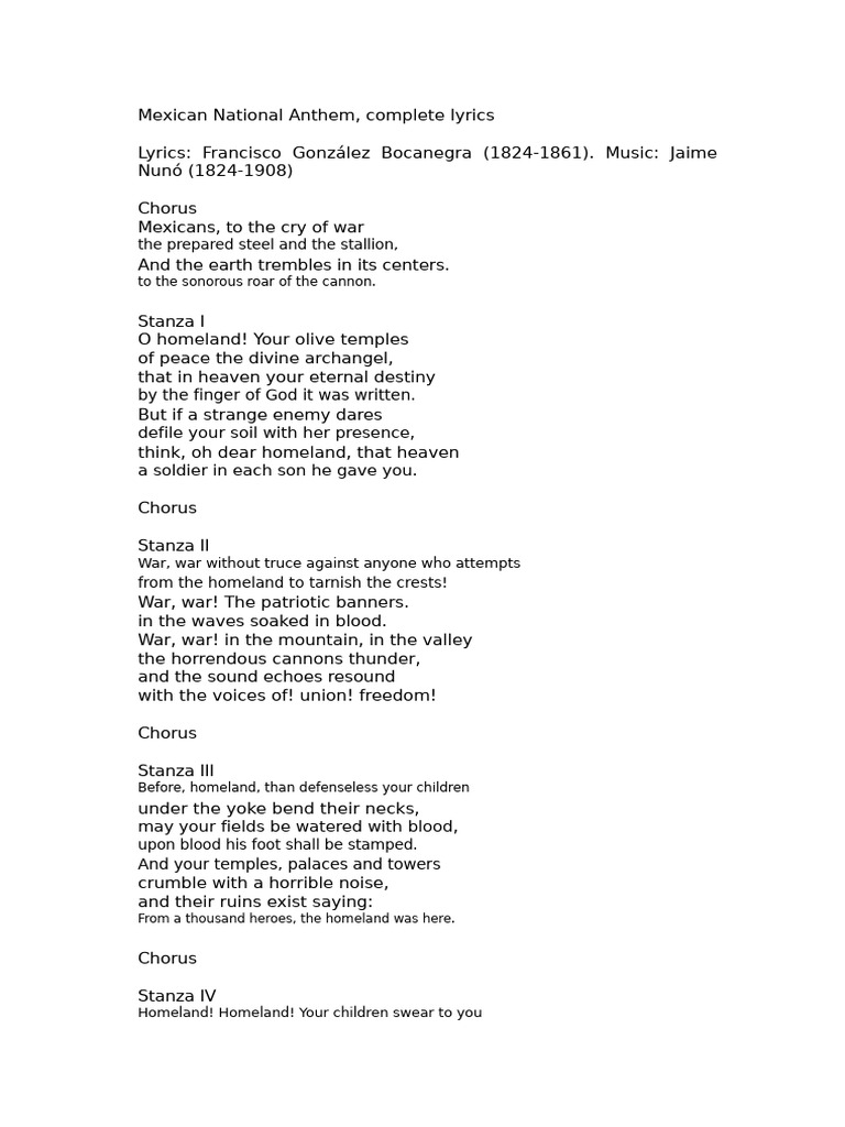 Mexican National Anthem | PDF