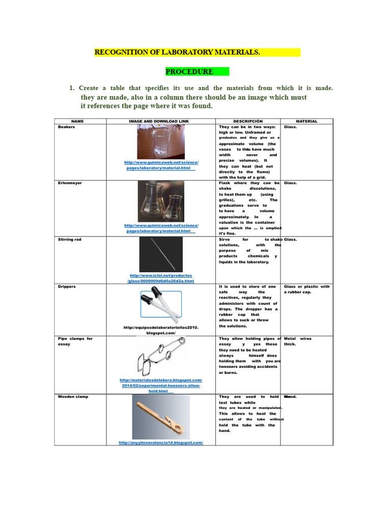 Recognition of Laboratory Materials | PDF | Glasses | Ph