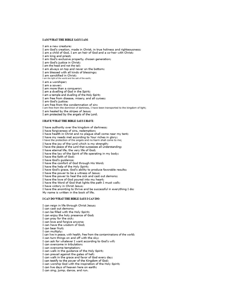I Am Who The Bible Says I Am | PDF | God In Christianity | Jesus