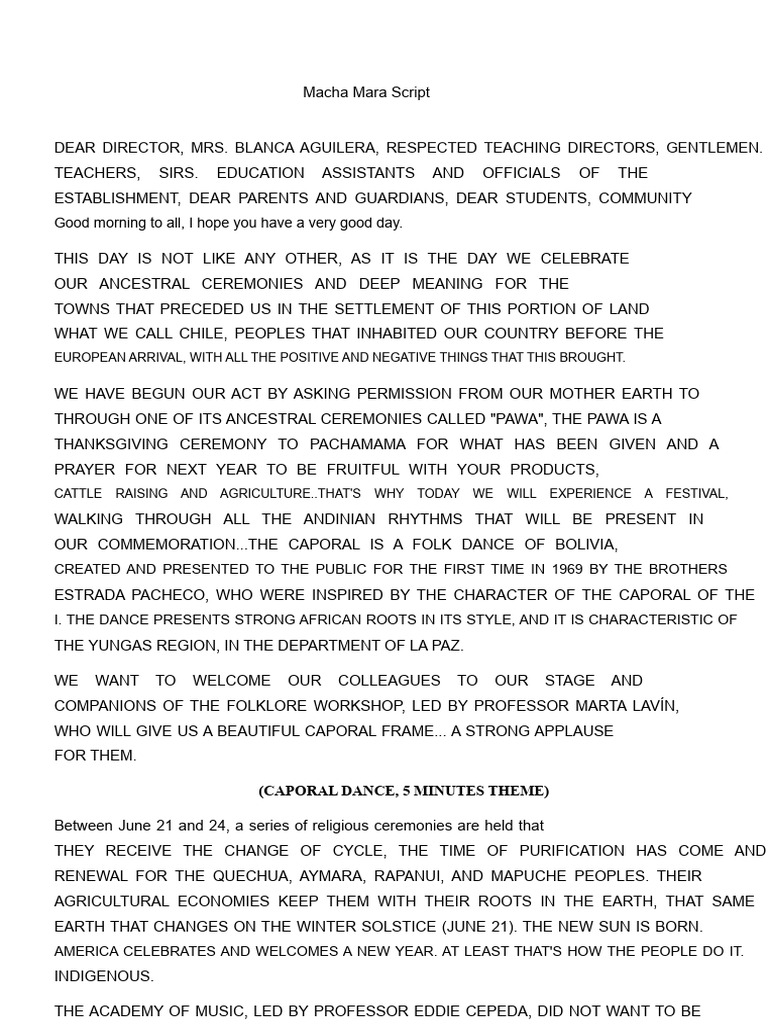 Macha Mara Script Artistic Act | PDF