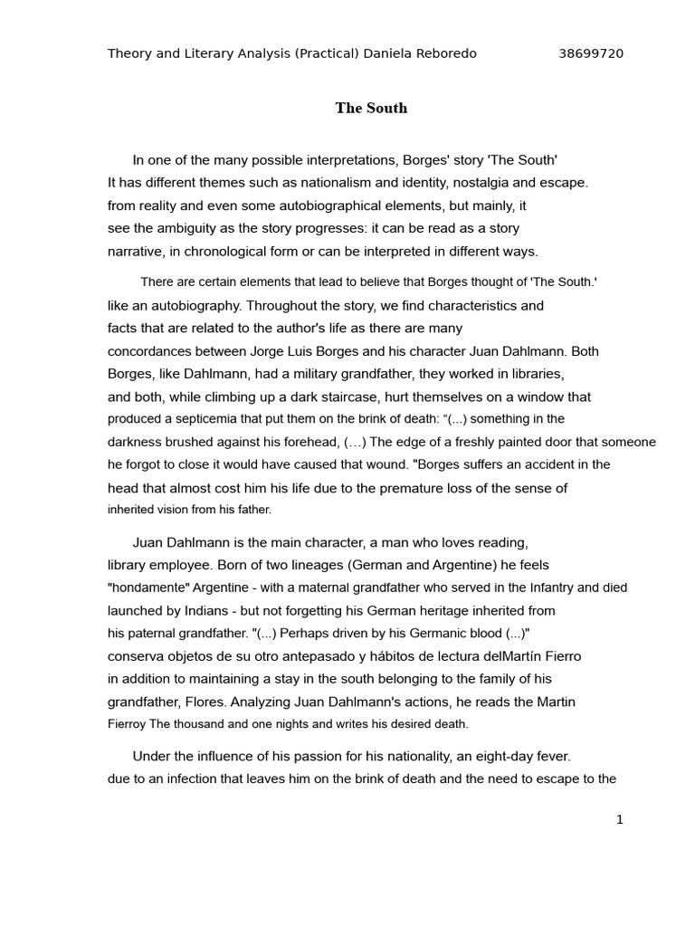 Borges' "The South": Identity and Death | PDF | Dream