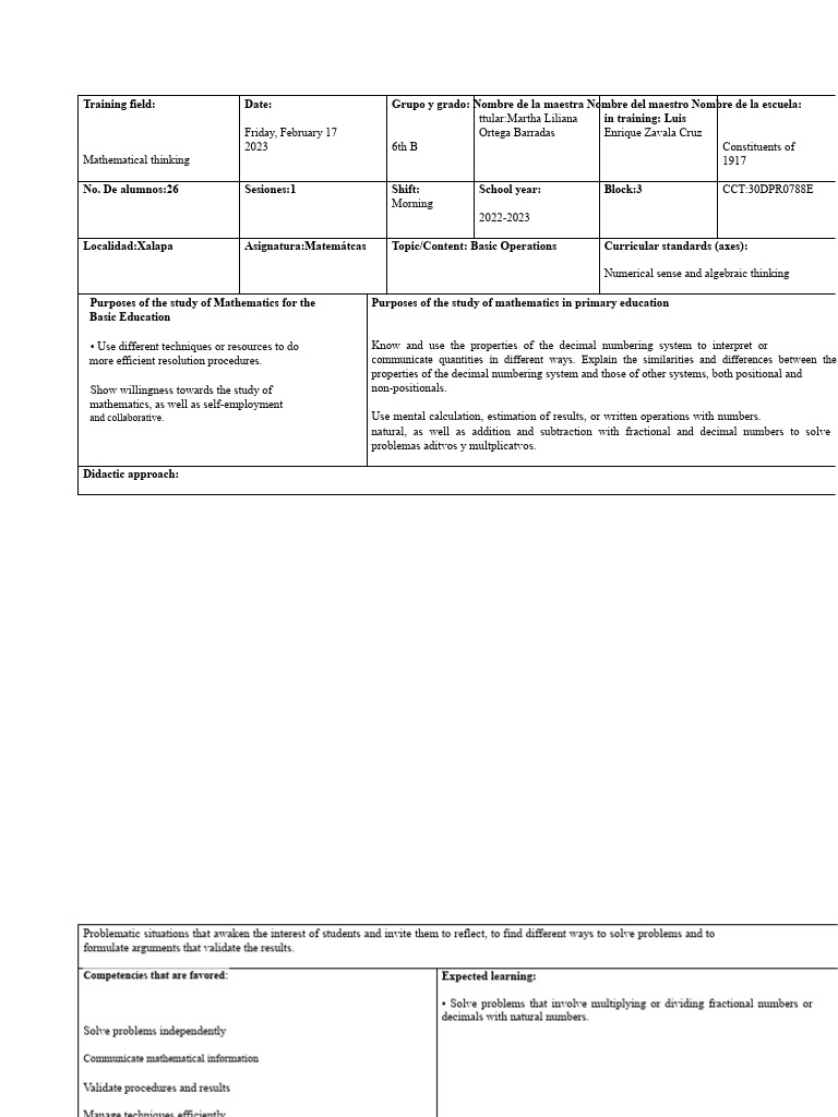 Mathematics Planning | PDF | Multiplication | Mathematics
