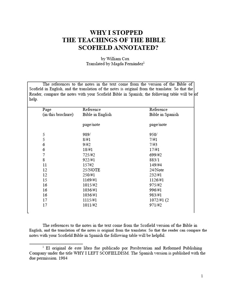 Why I Left The Teachings of The Scofield Bible | PDF | Jesus | Joshua