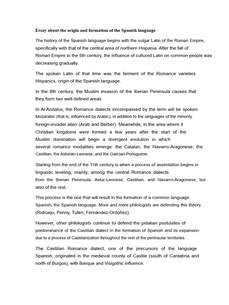 Origin and Evolution of Spanish Language | PDF | Spanish Language ...