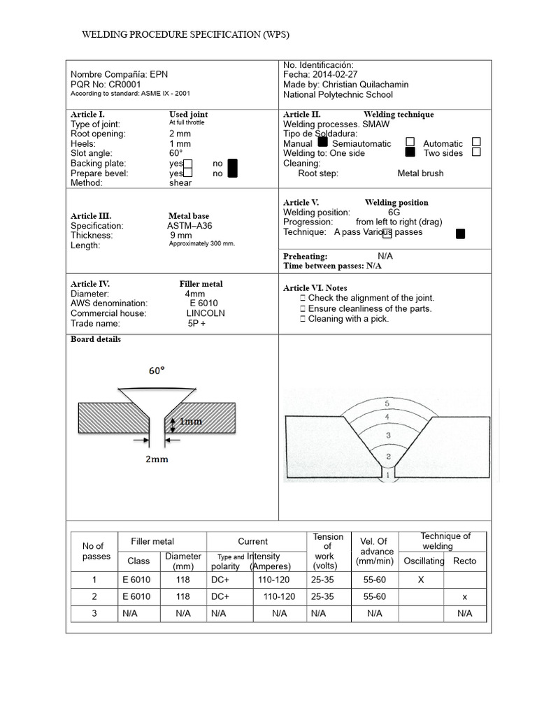 wps 1-2 | PDF | Welding | Construction