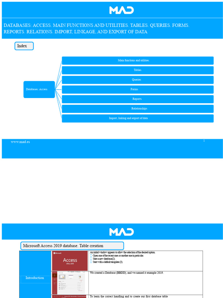 98.7 Access. Main Functions and Utilities. Tables. Queries. Forms ...