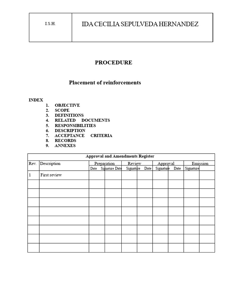 PR-01 Reinforcement Placement | PDF | Concrete | Composite Material