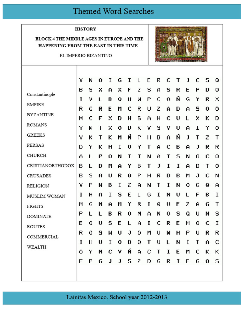 6th Grade. Block IV. Thematic Word Searches-13 | PDF