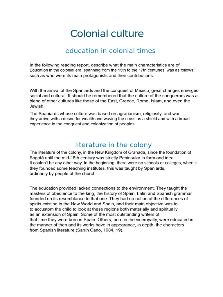 The Colonial Culture | PDF | Spanish Colonization Of The Americas | Baroque