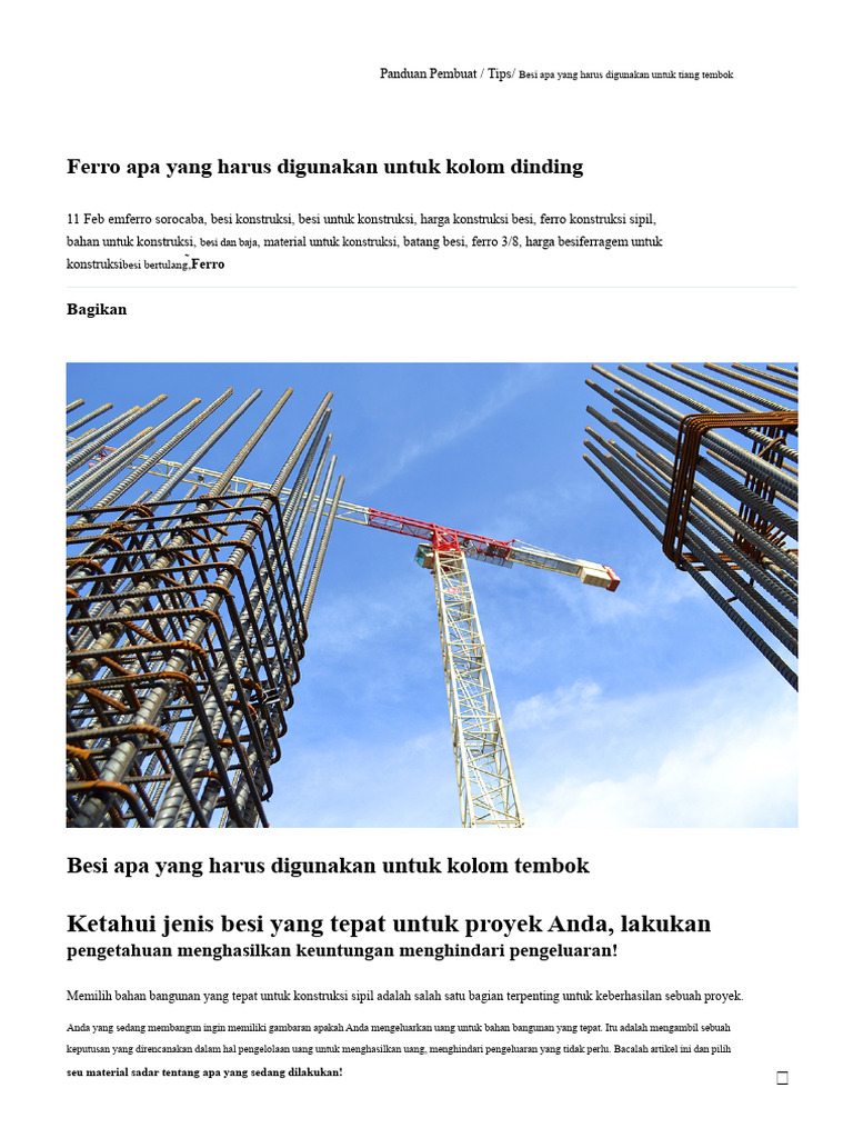 Besi apa yang digunakan pada kolom dinding | PDF