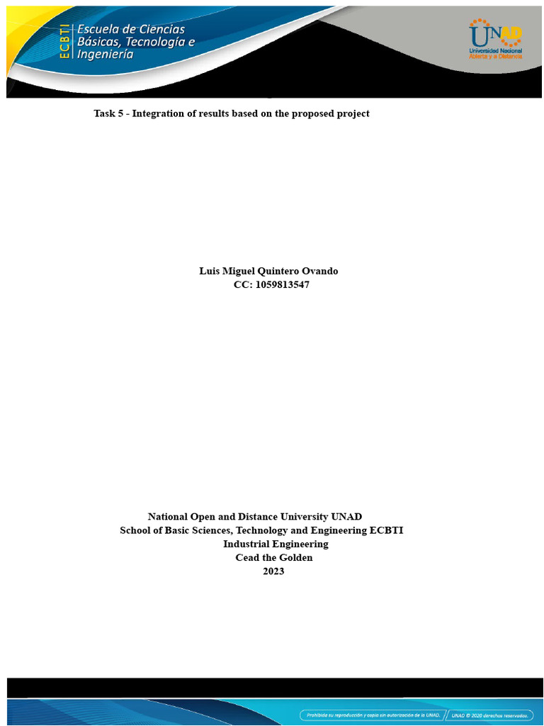 Task 5 - Integration of Results Based On The Proposed Project | PDF ...