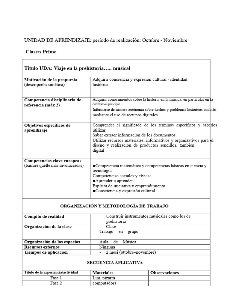 UDA Música | PDF | Ritmo | Instrumentos musicales