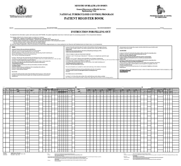National Tuberculosis Patient Register Guide | PDF | Human Diseases And ...